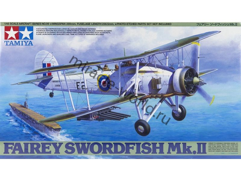 Tamiya 61099 Swordfish Mk.II (Fairey) /торпедоносец - бомбардировщик/ 1/48